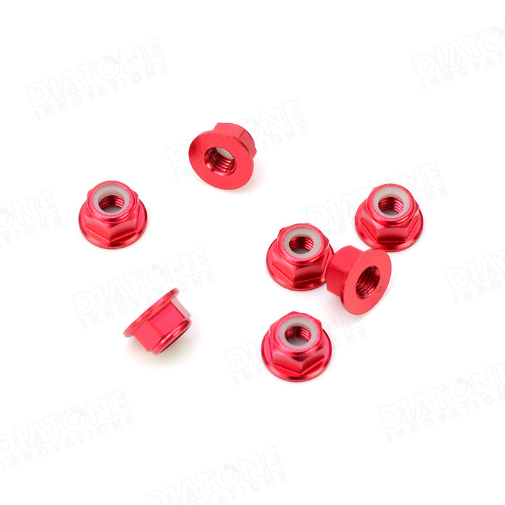 Ecrou M5 aluminium nylstop Rouge (x10) Diatone - DT-AC0002-L50R/10 - Dronelec